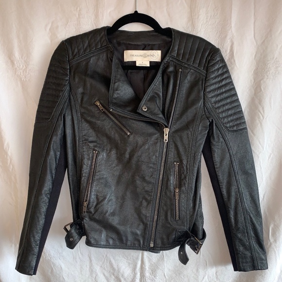 Treasure & Bond | Jackets & Coats | Leather Biker Jacket Treasure Bond ...